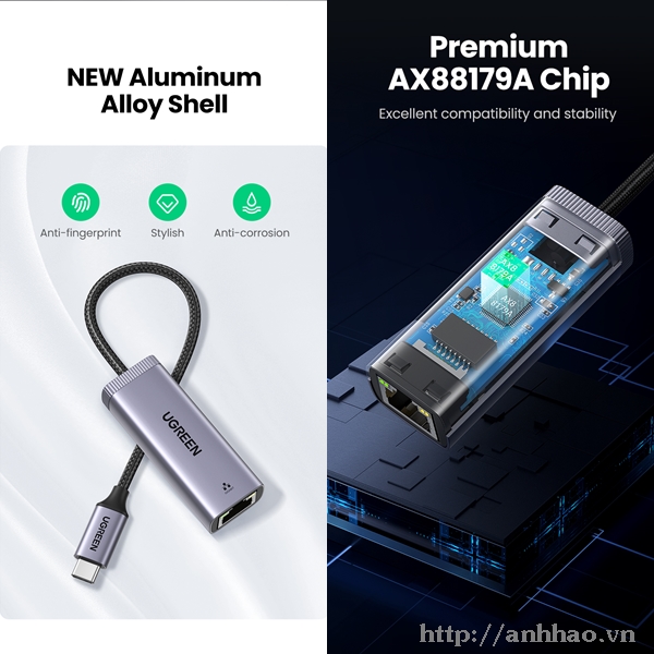 Tổng đại lý phân phối cáp chuyển USB-C sang Lan 10/100/1000 Ugreen ...